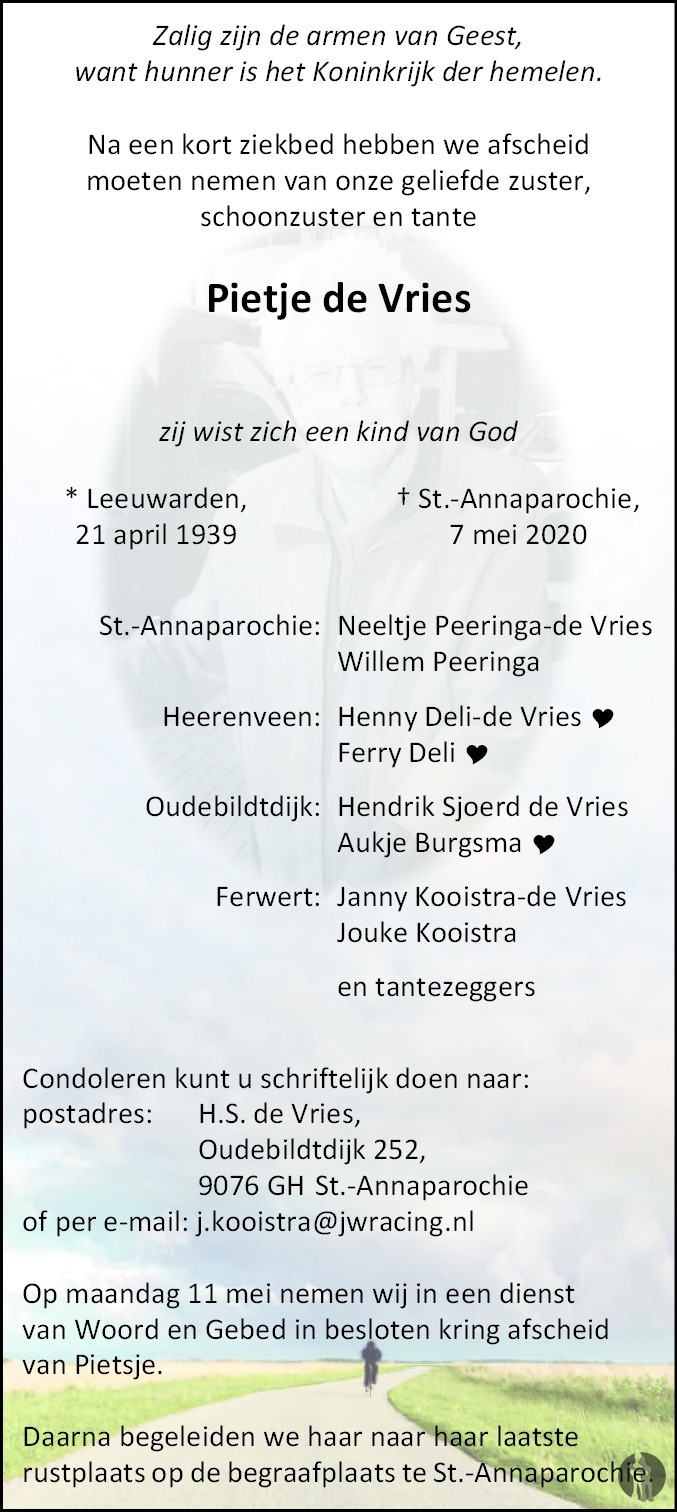 Dienst op 10 mei – Moederdag – PKN Kerk tussen de Dijken